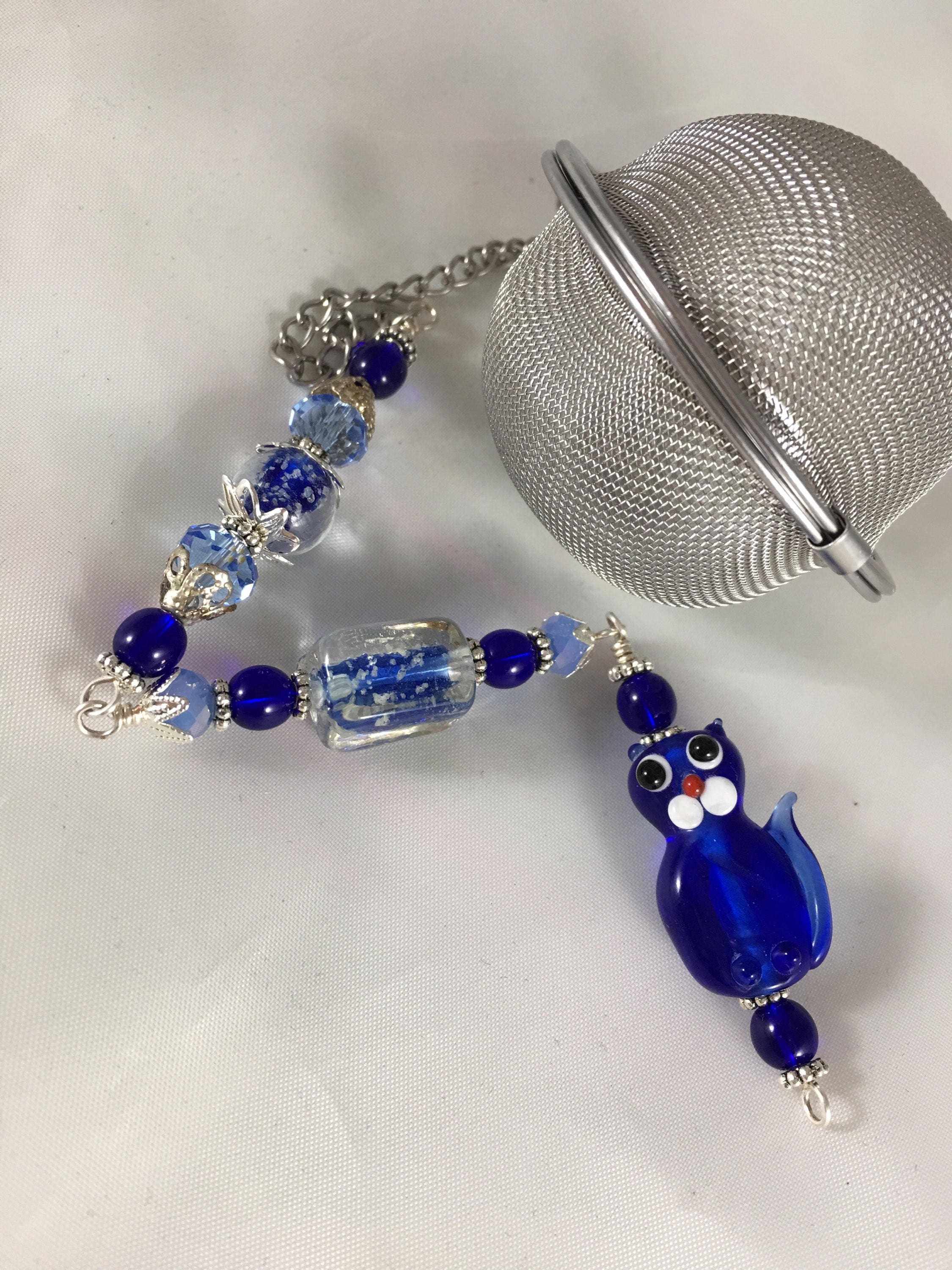 Beaded Tea Infuser, Cat Themed, Tea Infuser, Stainless Metal Loose Tea ...