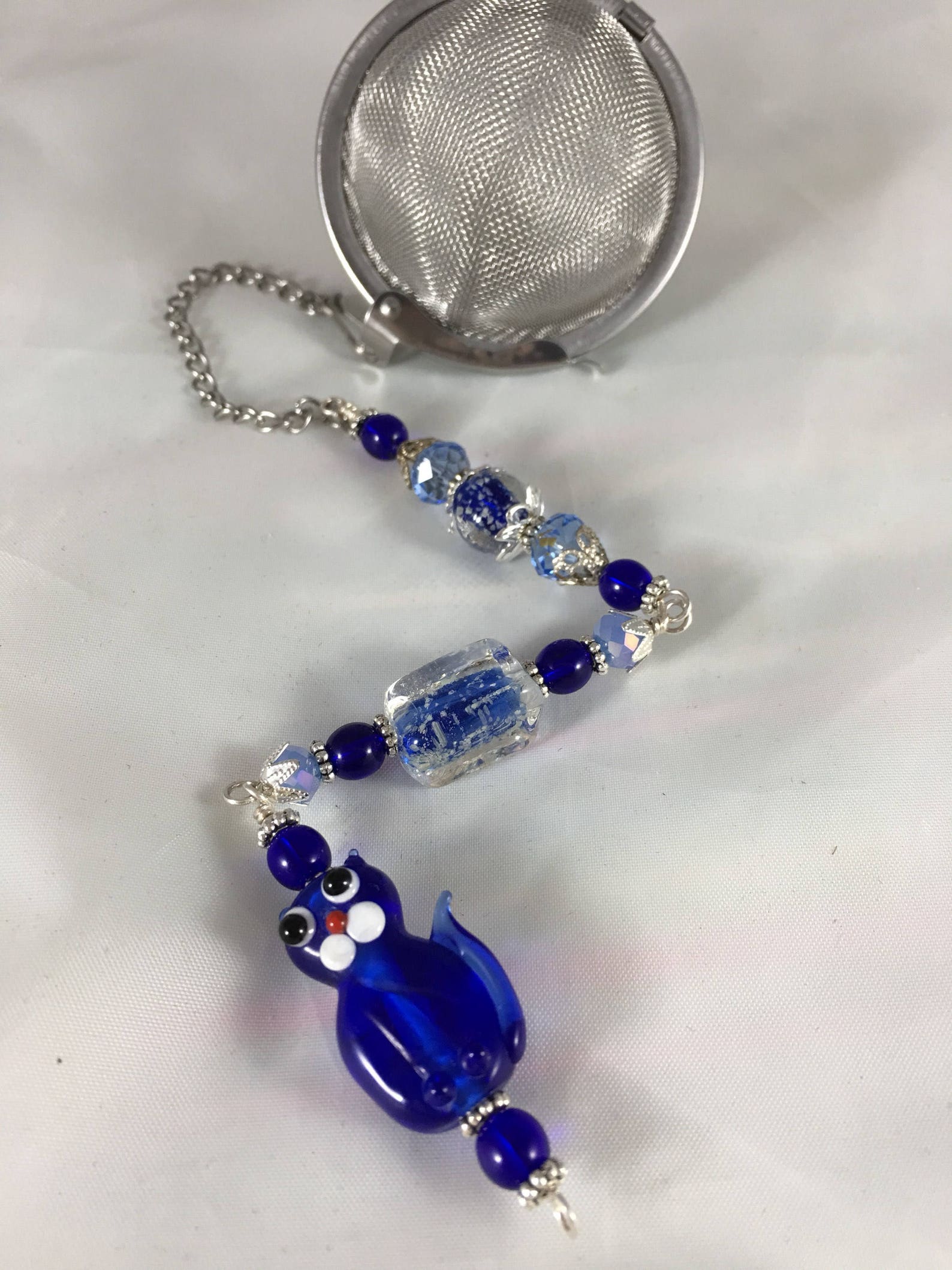 Beaded Tea Infuser, Cat Themed, Tea Infuser, Stainless Metal Loose Tea ...