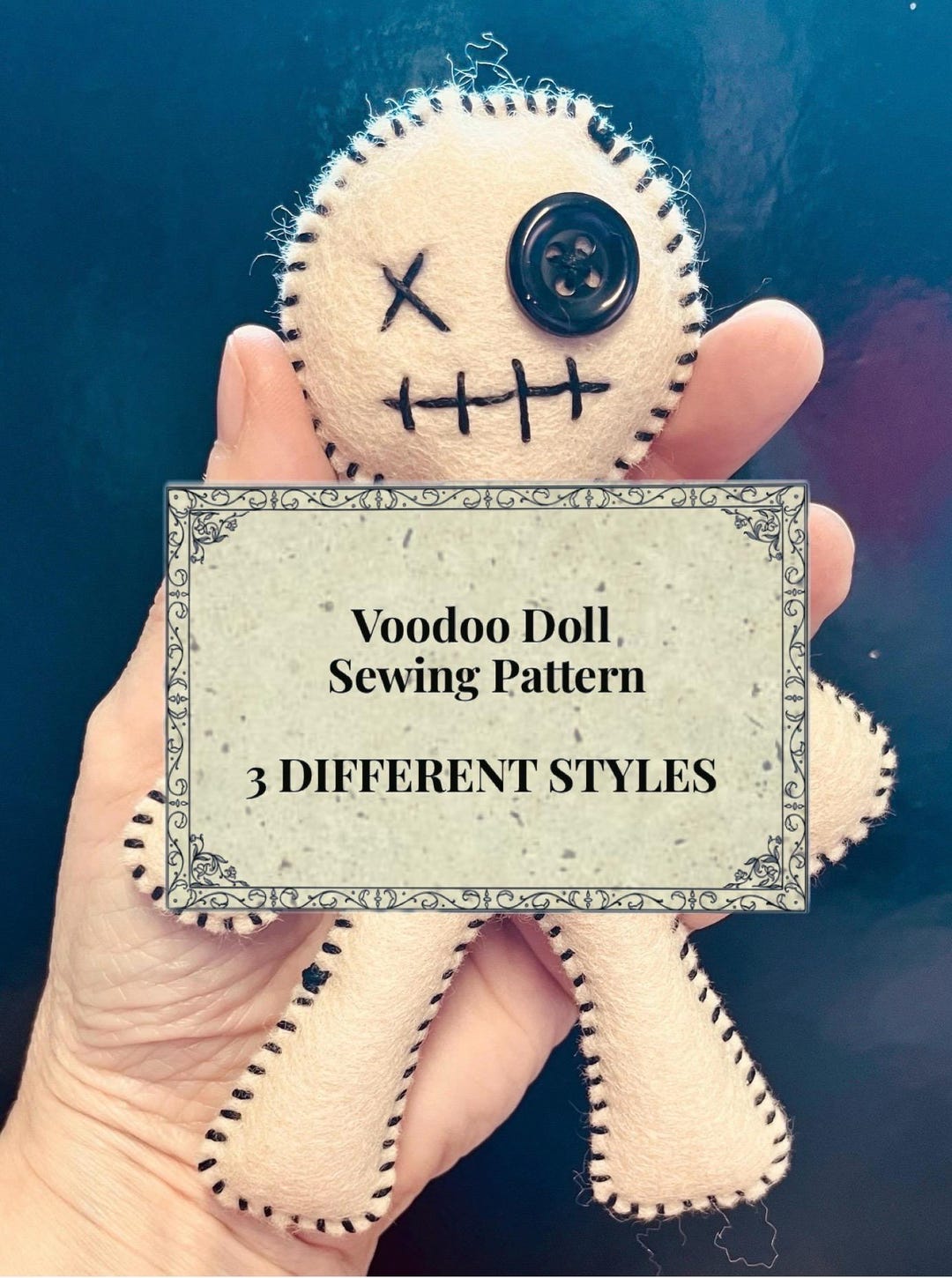 Voodoo Doll Sewing Pattern PDF – 3 Felt Doll Styles Included – Gothic ...