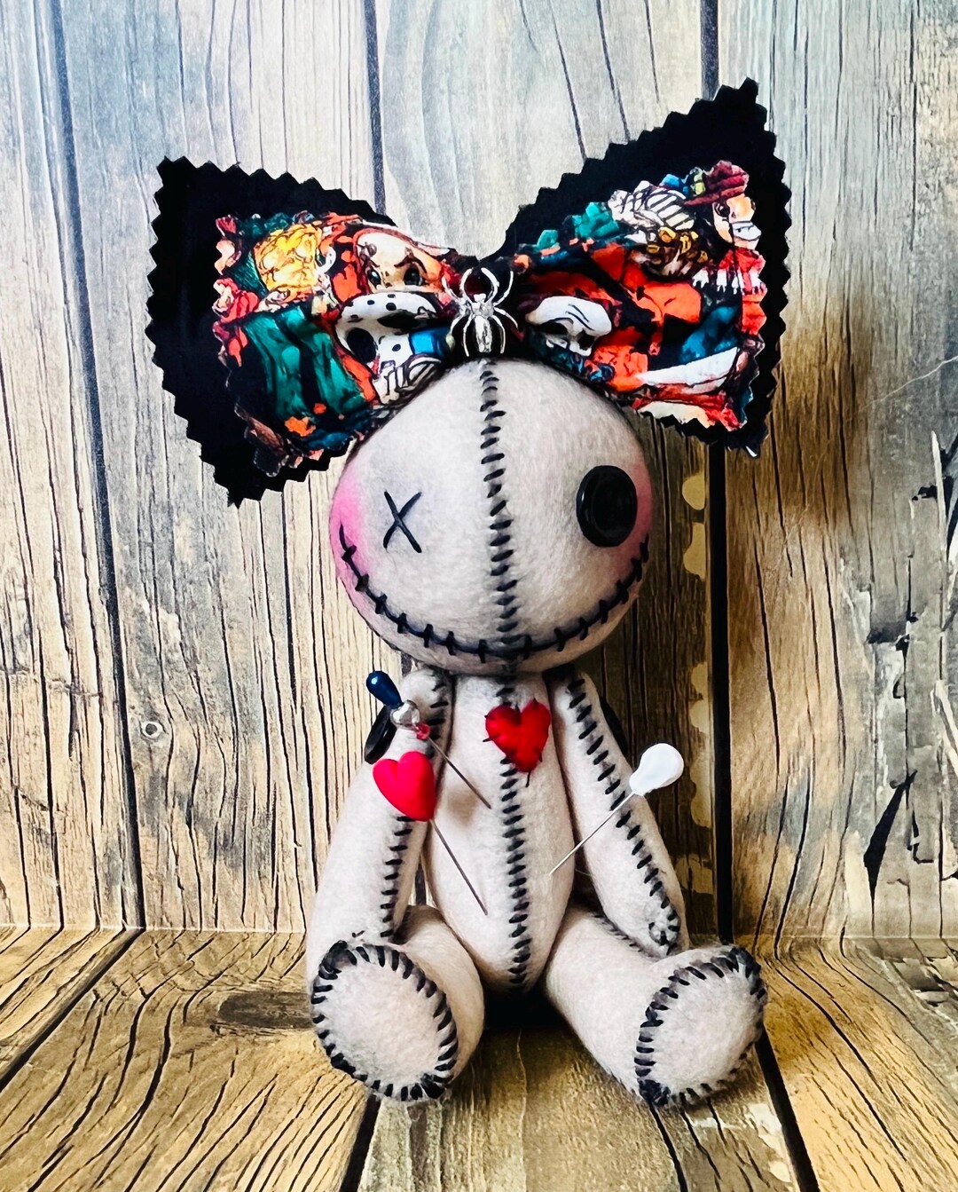 Voodoo Doll With Mini Horror Characters Themed Top Hat, and Voodoo Pins ...