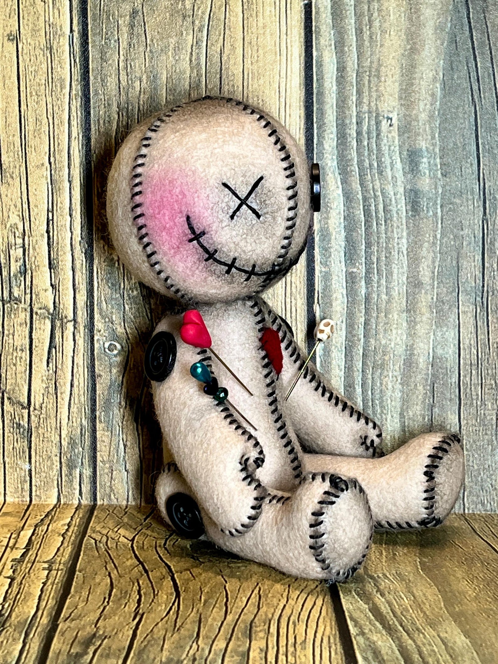 Handmade Voodoo Doll With Pins, 100% Wool Felt Art Doll, Gothic ...