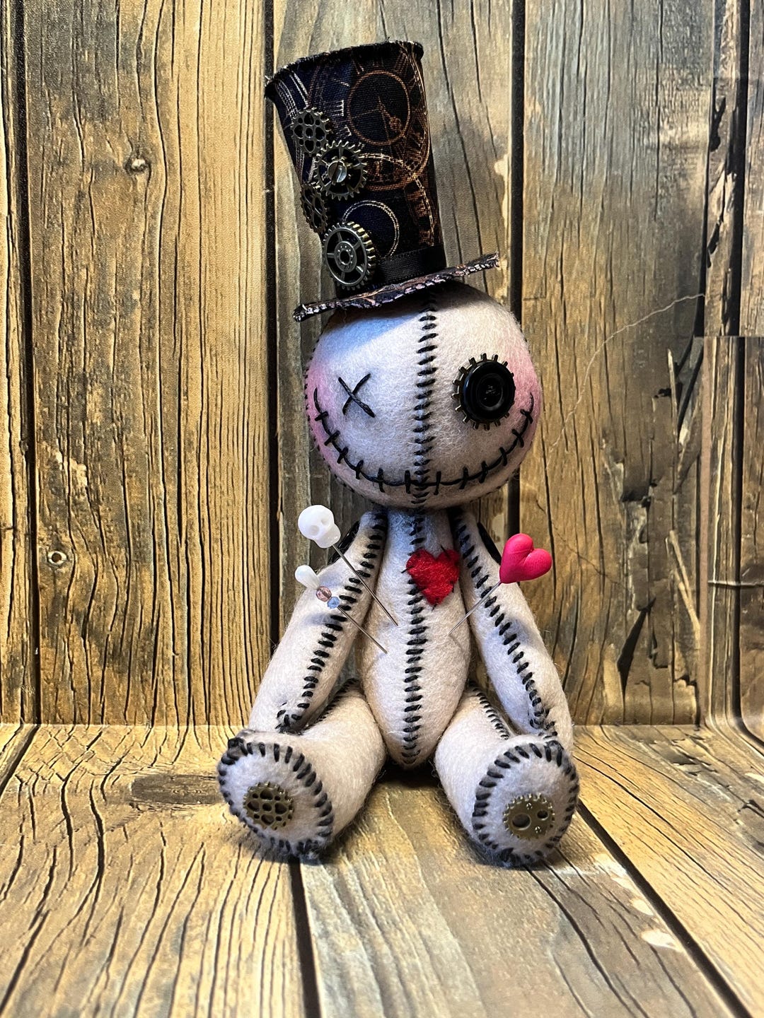 Voodoo Doll With Steampunk Style Top Hat and Voodoo Pins. Perfect for ...
