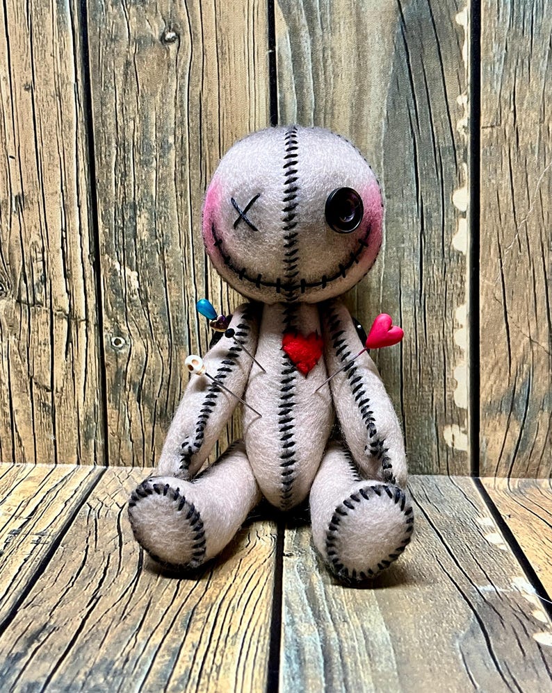 Handmade Voodoo Doll With Pins, 100% Wool Felt Art Doll, Gothic ...