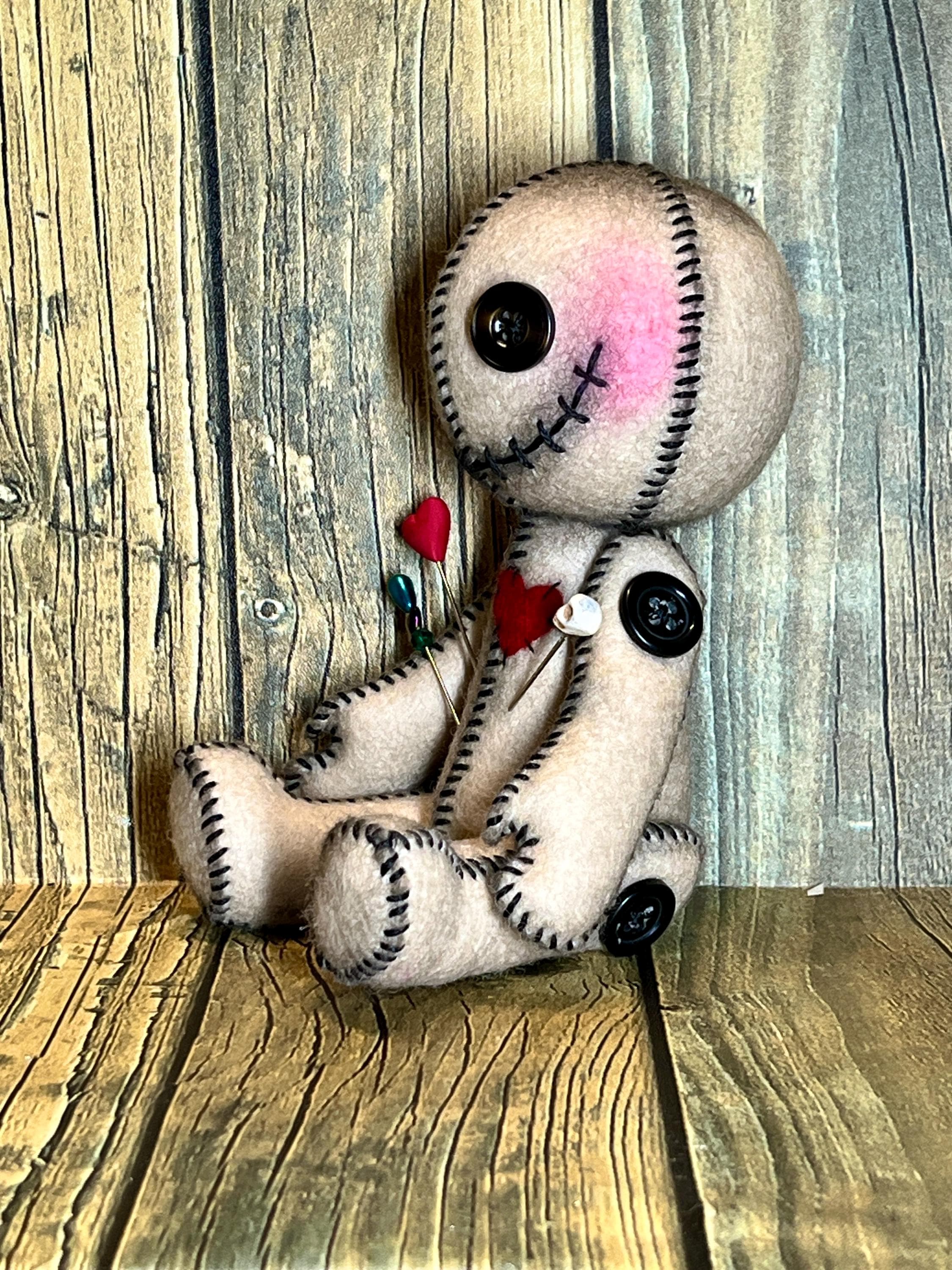 Handmade Voodoo Doll With Pins, 100% Wool Felt Art Doll, Gothic ...