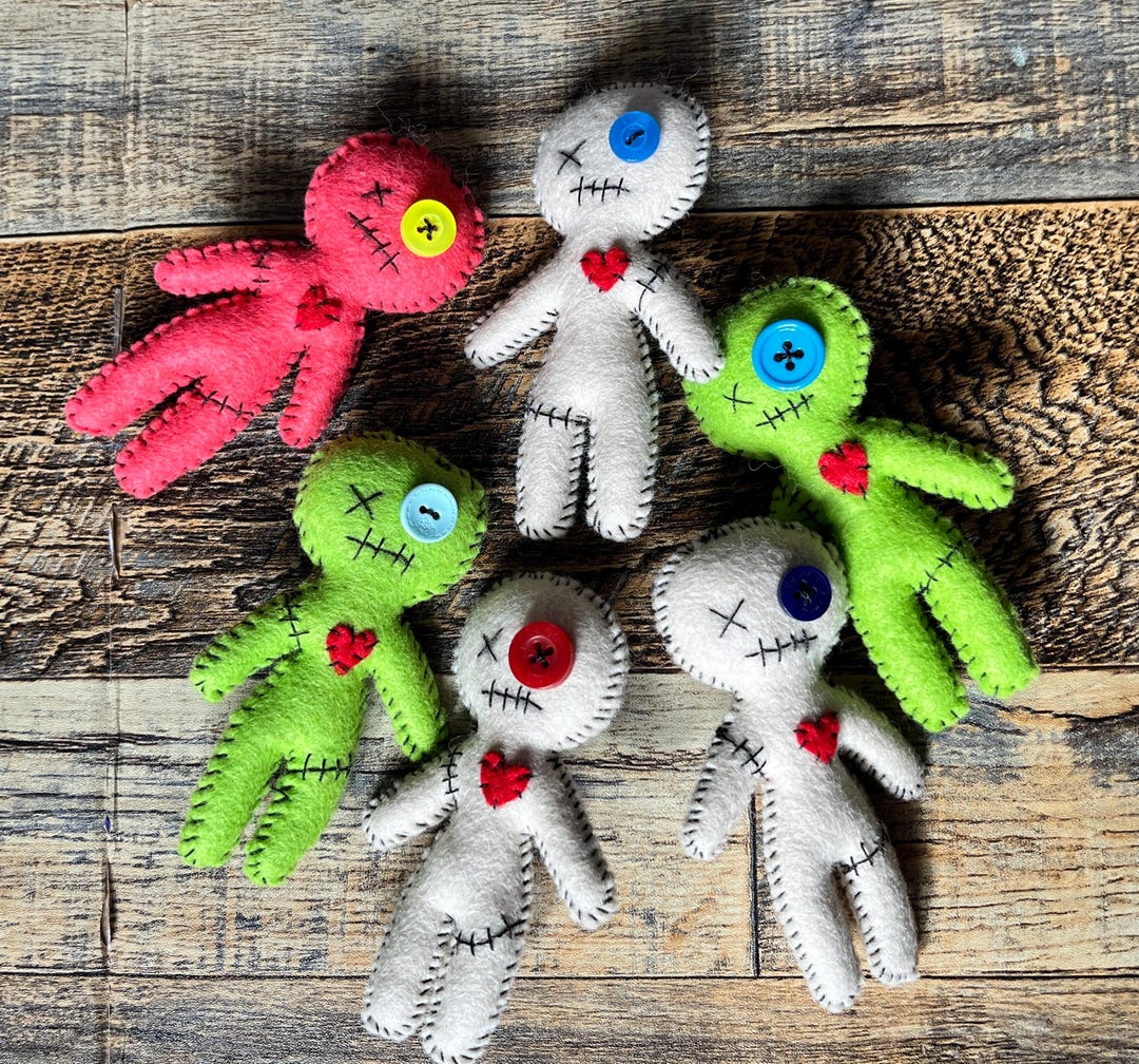 Mini Voodoo Dolls With Brooch Clasps. Assorted Colours. Attatch to ...