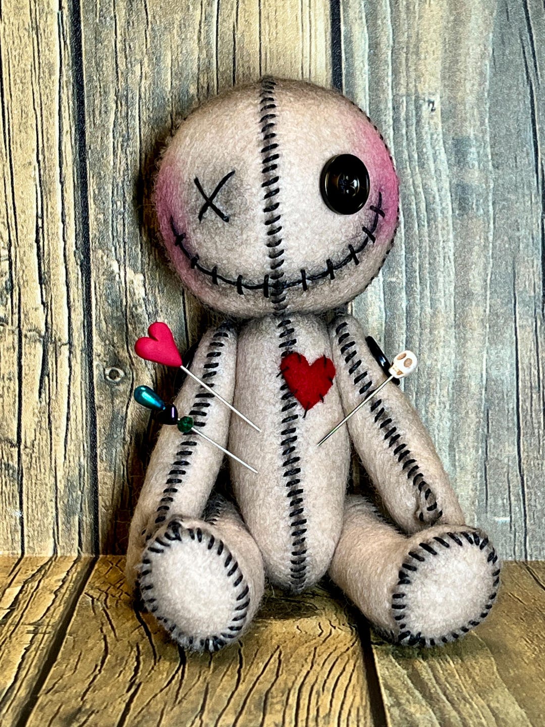 Handmade Voodoo Doll With Pins, 100% Wool Felt Art Doll, Gothic ...