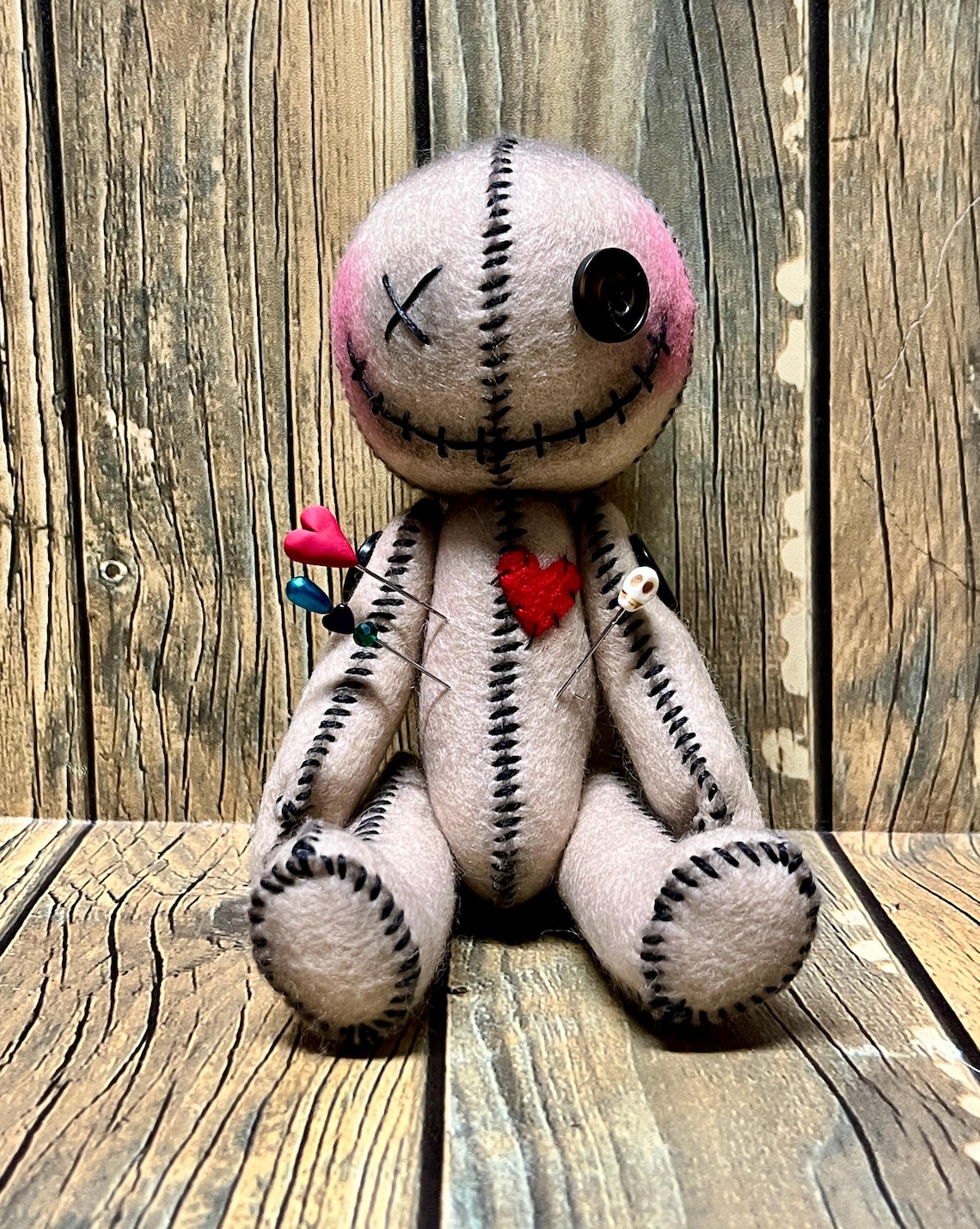 Handmade Voodoo Doll With Pins, 100% Wool Felt Art Doll, Gothic ...