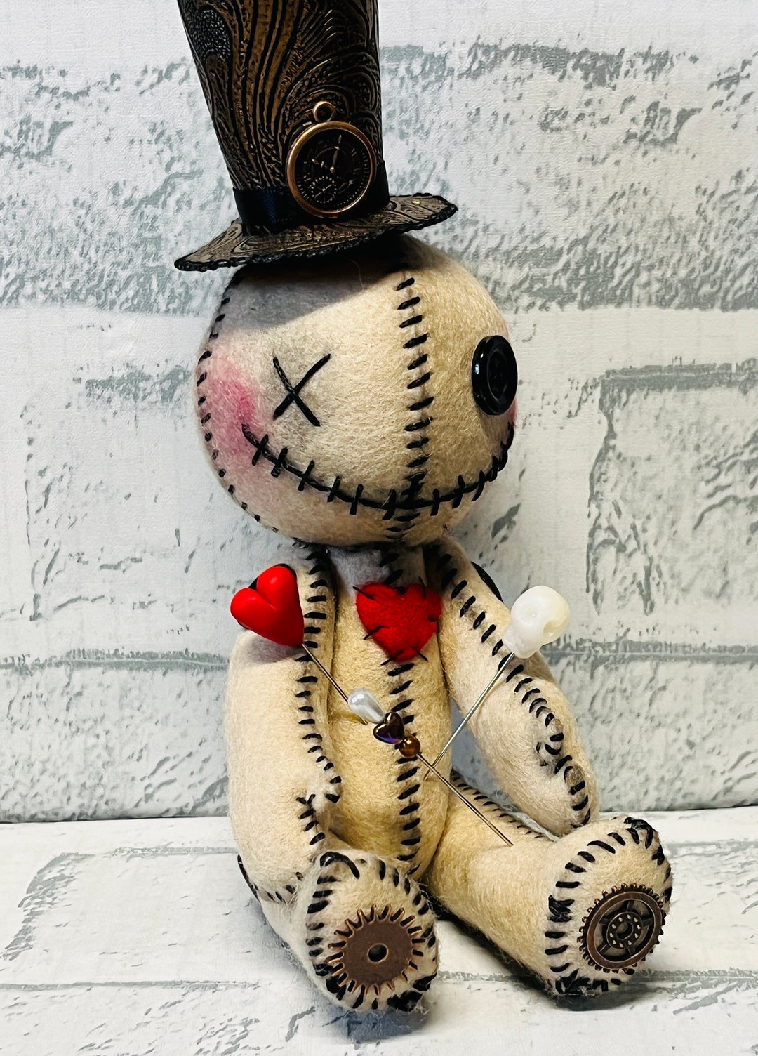 Voodoo Doll With Faux Leather Top Hat and Voodoo Pins. Perfect for the ...