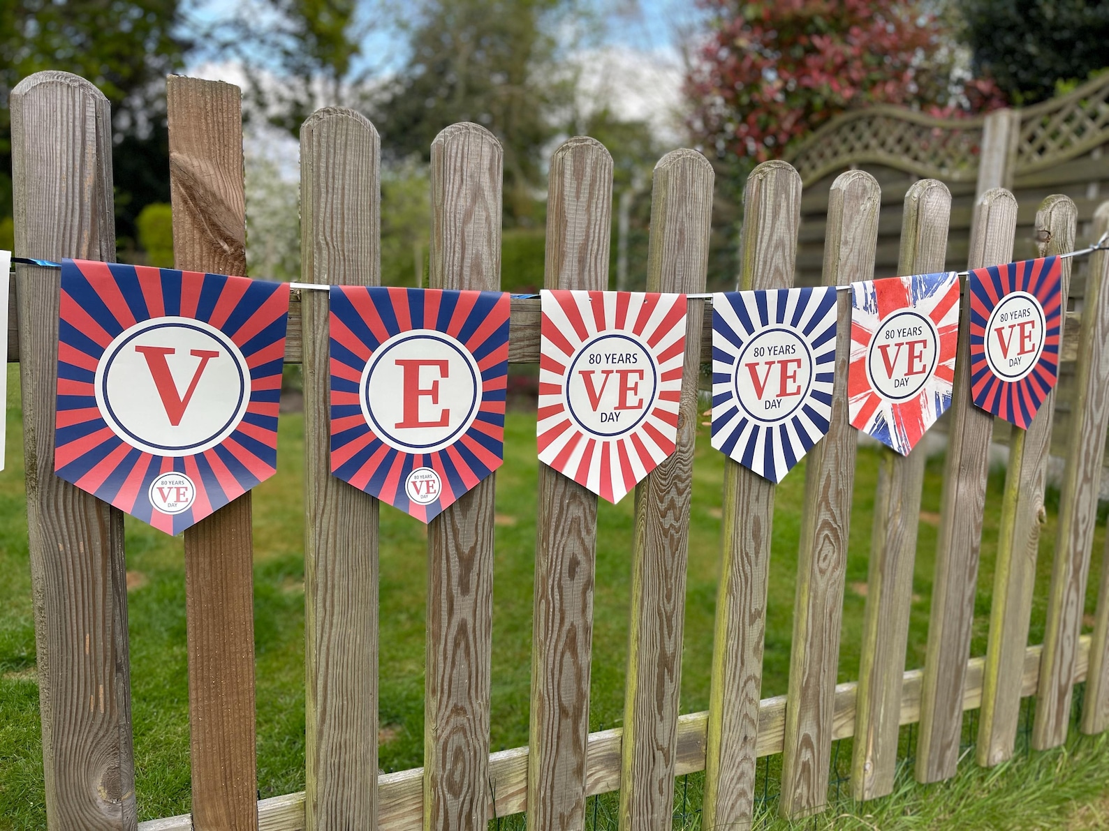 VE Day 80 Bunting Printable | Union Jack Flags | A4 Alphabet Banner ...