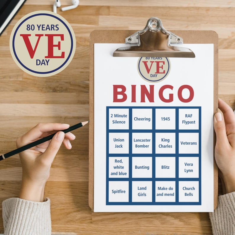VE Day Bingo Printable Game | VE Day Activity | Instant Download ...