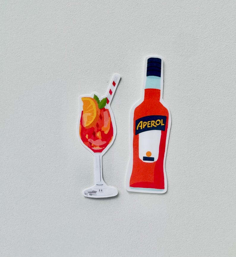 Aperol Spritz Vinyl Sticker Spritz Vinyl Matte Sticker 3inch Cocktail ...