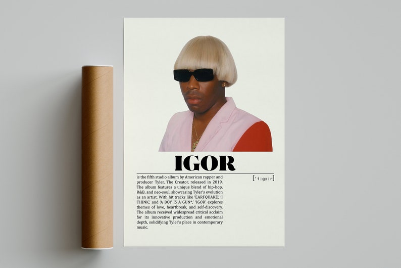 Tyler, the Creator IGOR Poster Minimalist Music Poster Vintage Retro ...