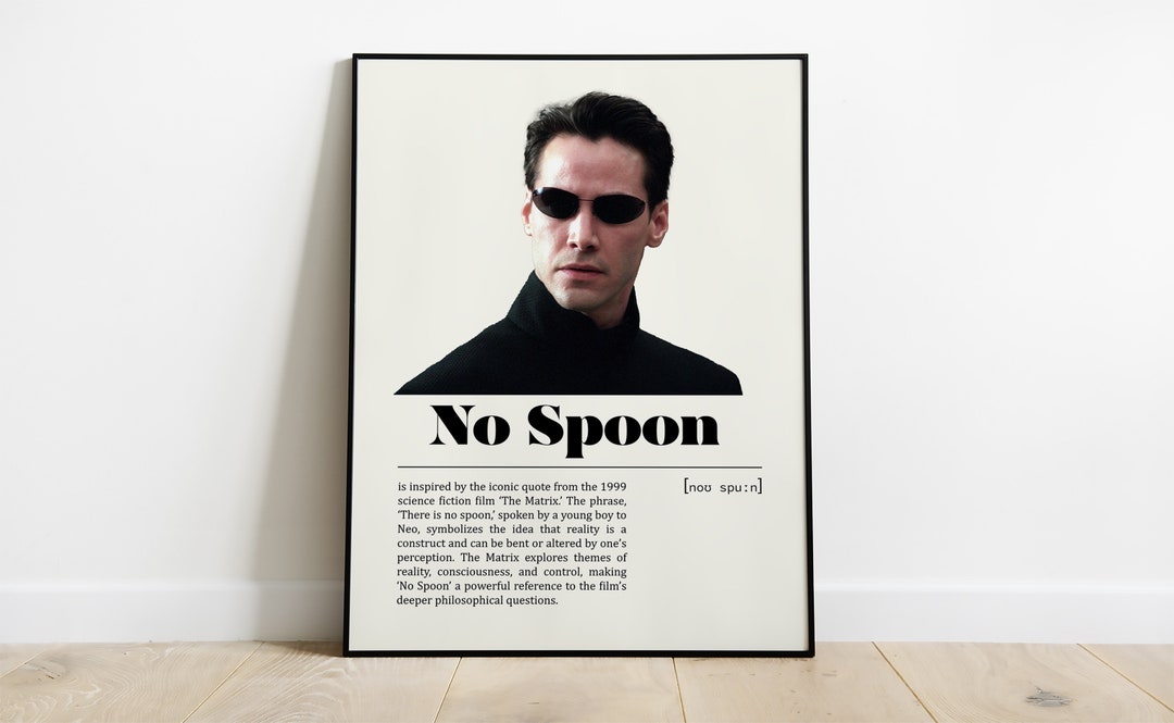 Matrix No Spoon Movie Poster Minimalist Movie Poster Vintage Retro Art ...