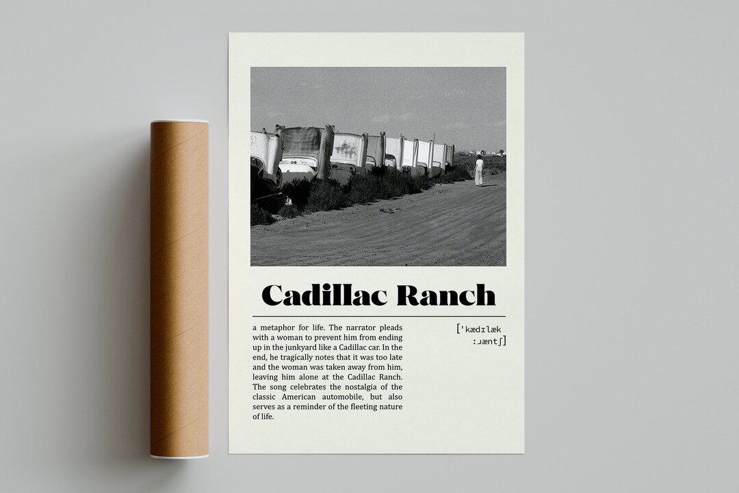 Bruce Springsteen Cadillac Ranch Poster Minimalist Music Poster Vintage ...