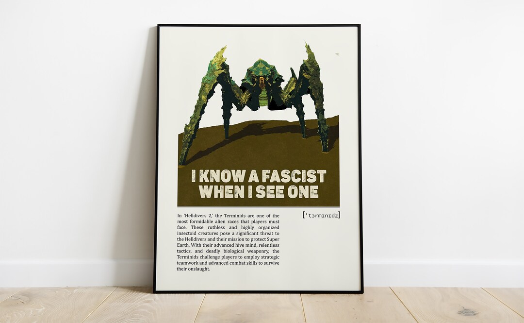Helldivers 2 Terminids Minimalist Game Vintage Retro Art Print Custom ...