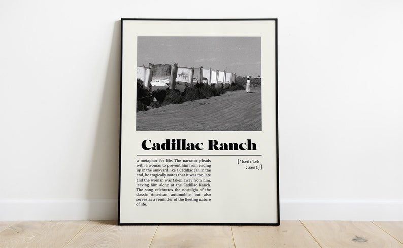 Bruce Springsteen Cadillac Ranch Poster Minimalist Music Poster Vintage ...
