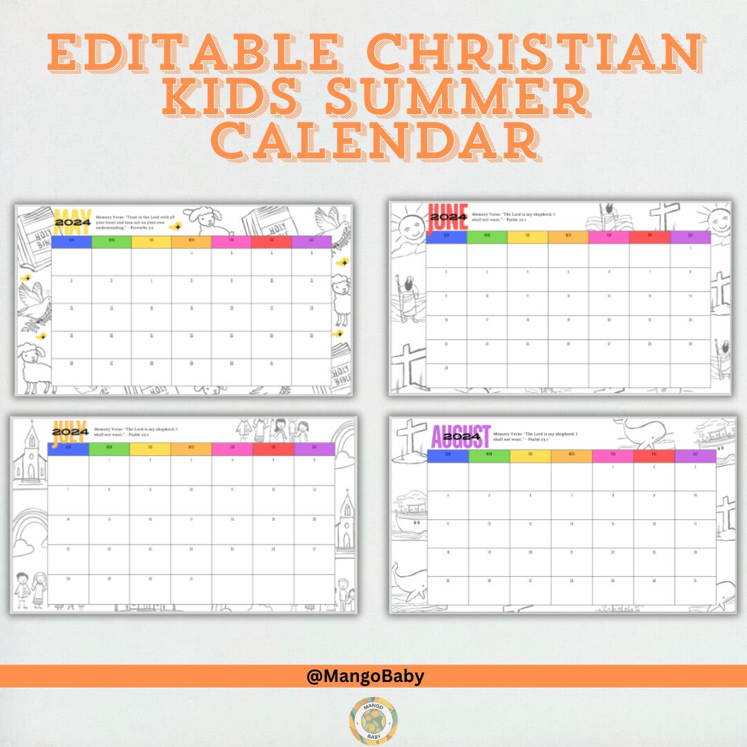 Printable Editable Christian Kids Summer Starter-pack |2024 Summer ...