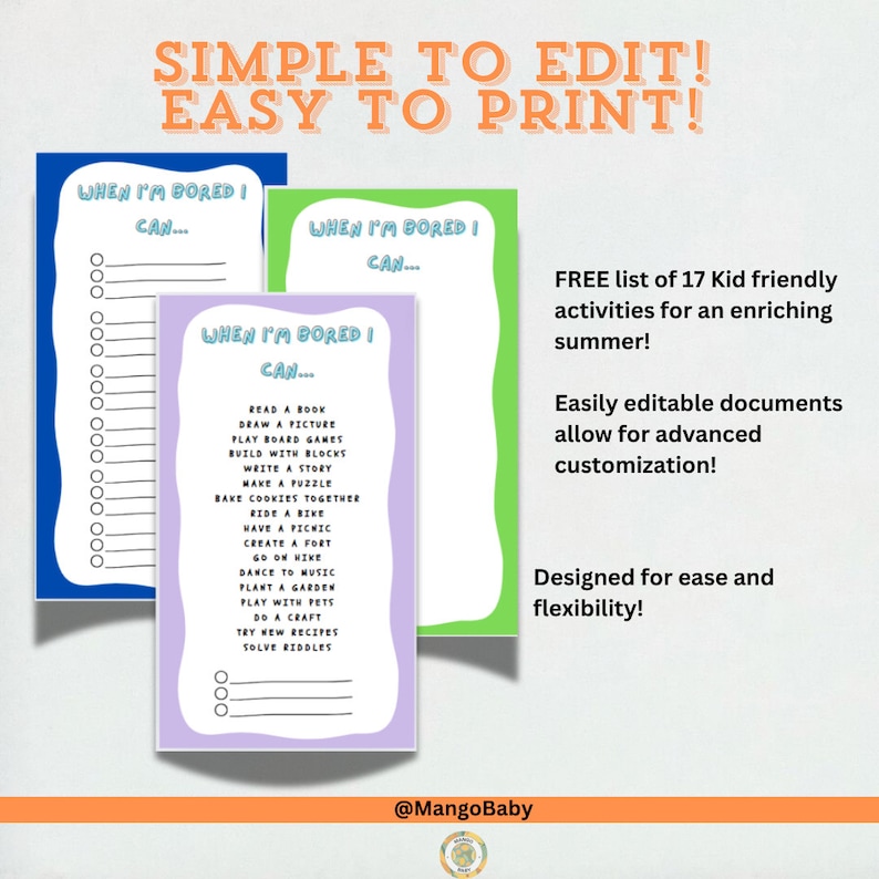 Printable Editable Christian Kids Summer Starter-pack |2024 Summer ...