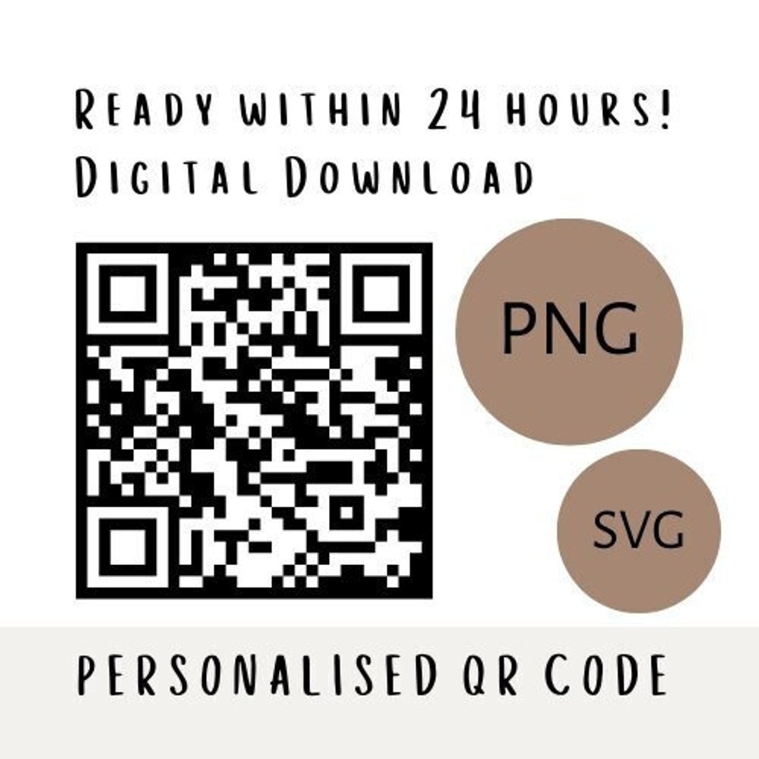 Personalised QR Code Digital Download Business, Social Media PNG SVG ...