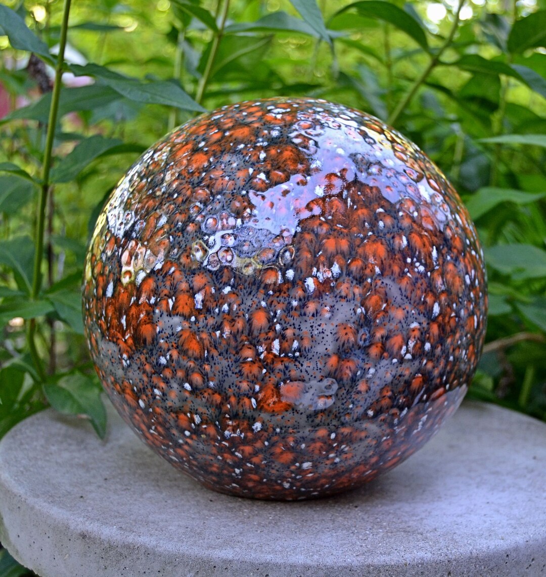 Ceramic Gazing Ball Smoke and Fire 8 Preorder 3 Weeks - Etsy