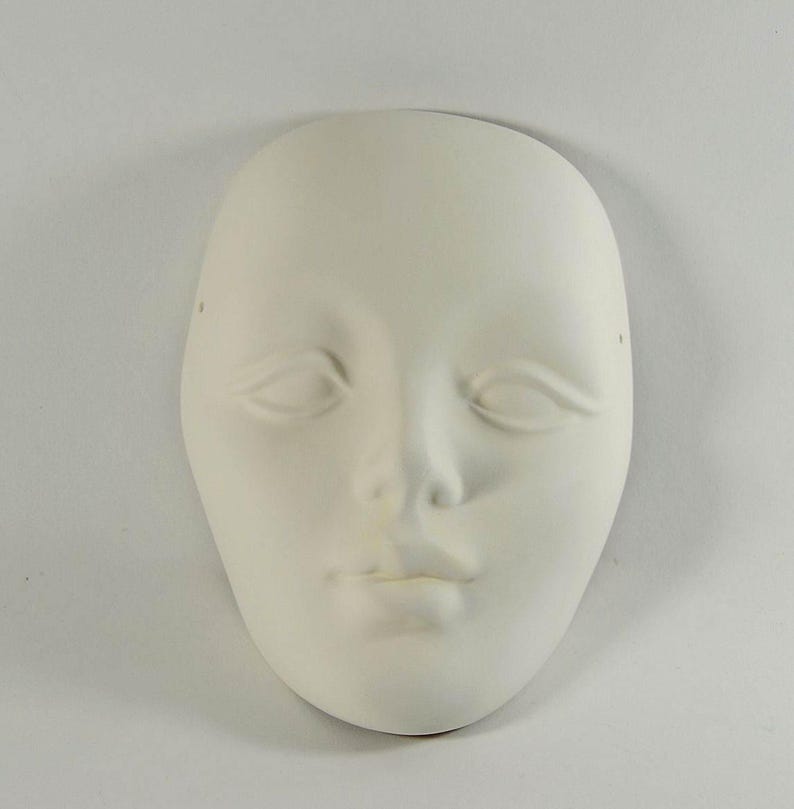 Pottery Face Ceramic Bisque Mask U Paint Preorder - Etsy