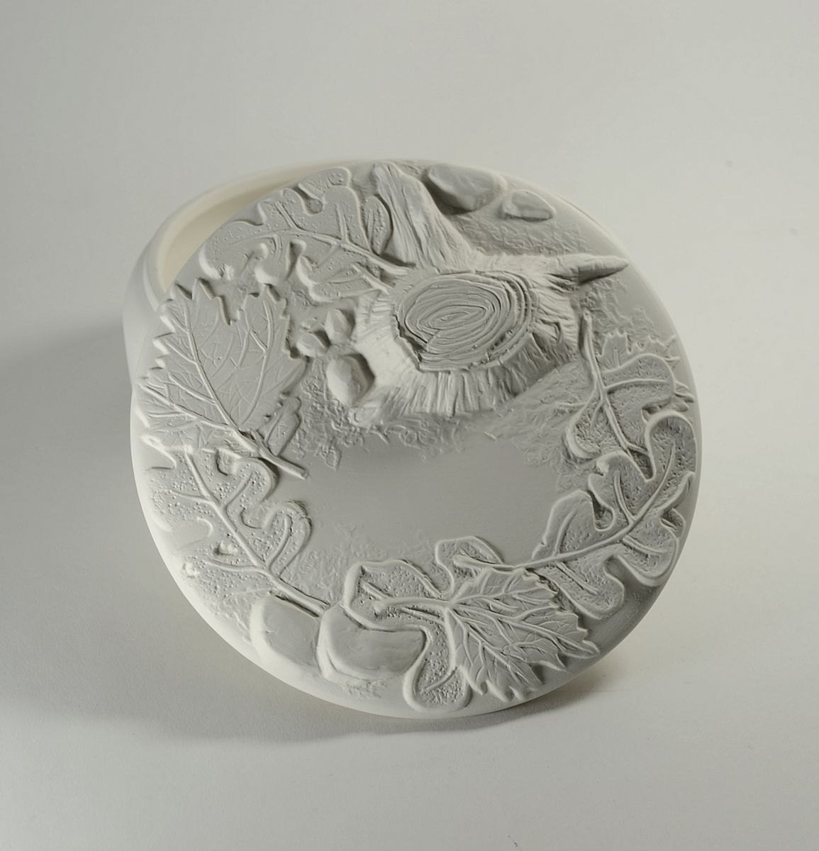 Round Forest Box Ready to Paint Ceramic Bisque made to order | Etsy