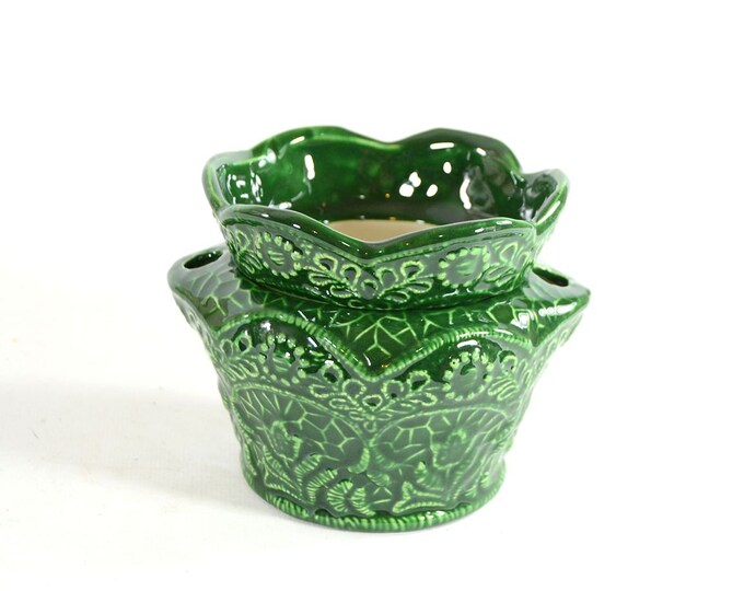 Small Scallop Lace African Violet Pot Emerald Green - Etsy