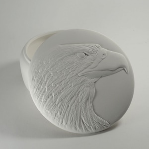 Round Eagle Box Ready to Paint Ceramic Bisque Made to Order - Etsy