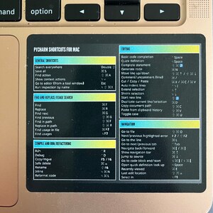 Pycharm Shortcuts Laptop Sticker for Mac | Pycharm Commands | Pycharm ...