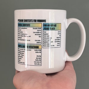 Pycharm Shortcut Cup for Windows | Pycharm Cheat Sheet | Ceramic Programming Mug | Software ...
