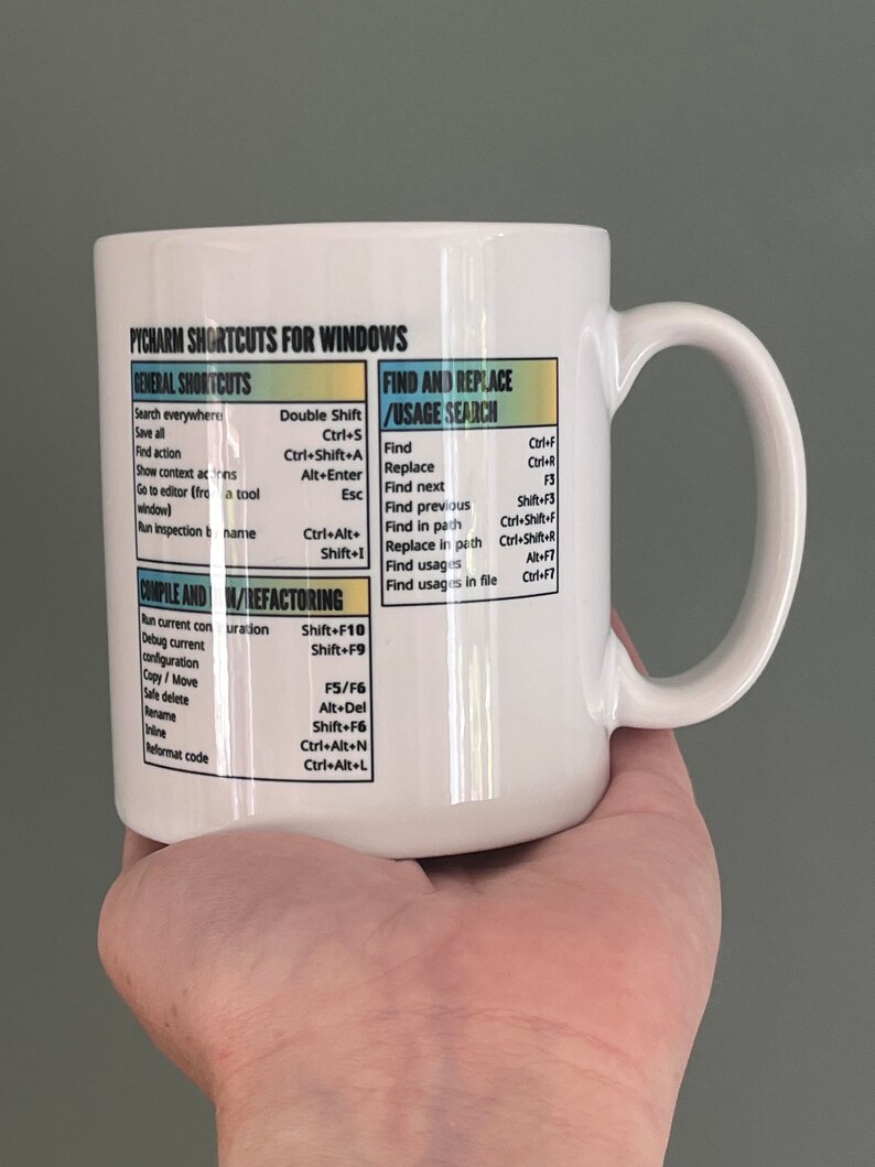 Pycharm Shortcut Cup for Windows | Pycharm Cheat Sheet | Ceramic ...