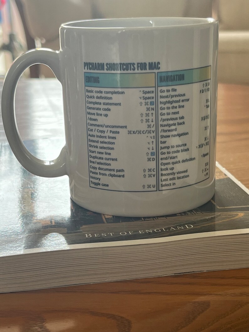 Pycharm Shortcut Mug for Mac | Pycharm Cheat Sheet | Ceramic ...