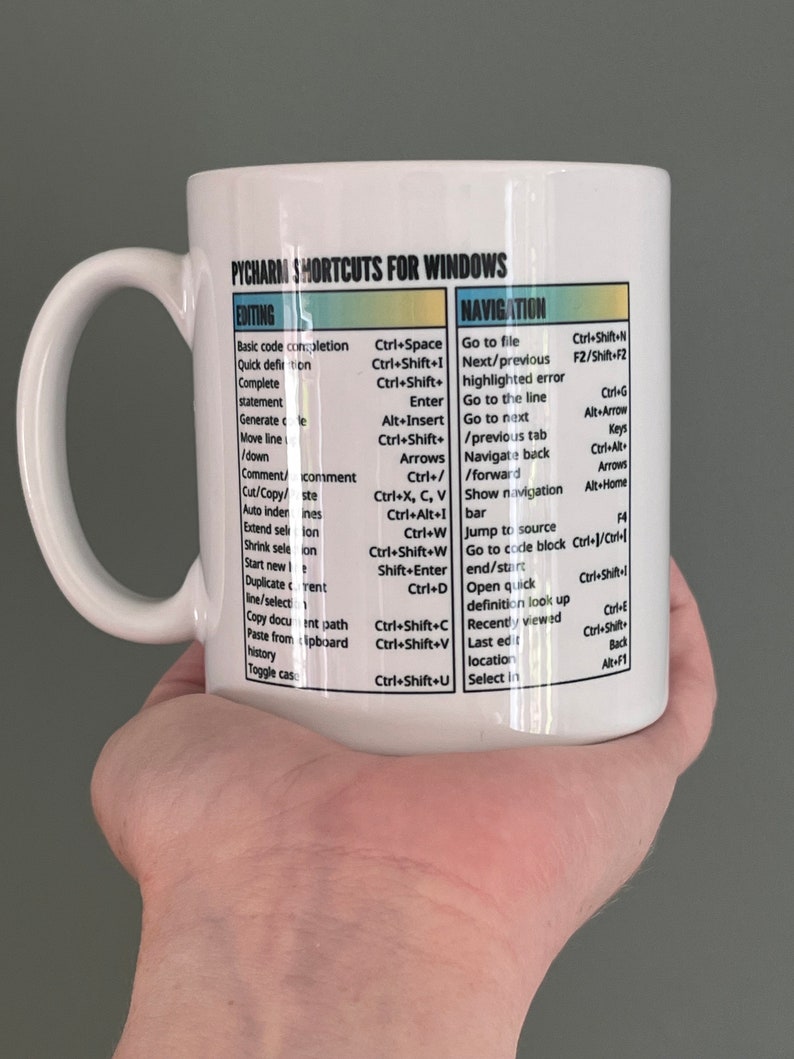 Pycharm Shortcut Cup for Windows | Pycharm Cheat Sheet | Ceramic ...