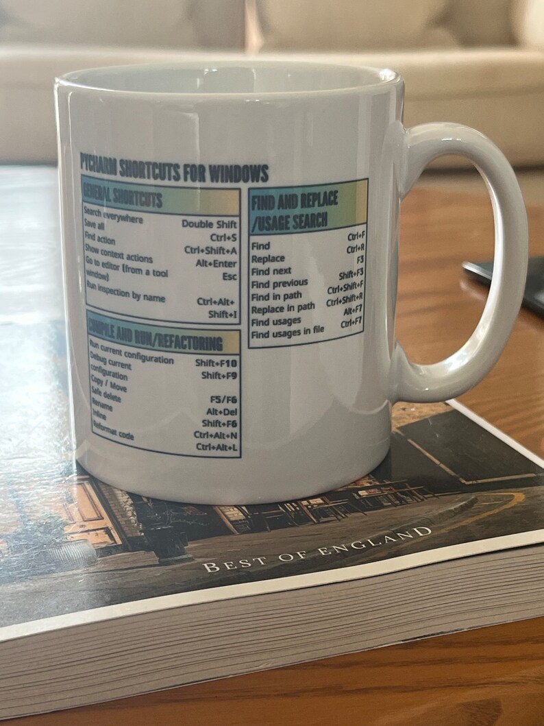 Pycharm Shortcut Cup for Windows | Pycharm Cheat Sheet | Ceramic ...