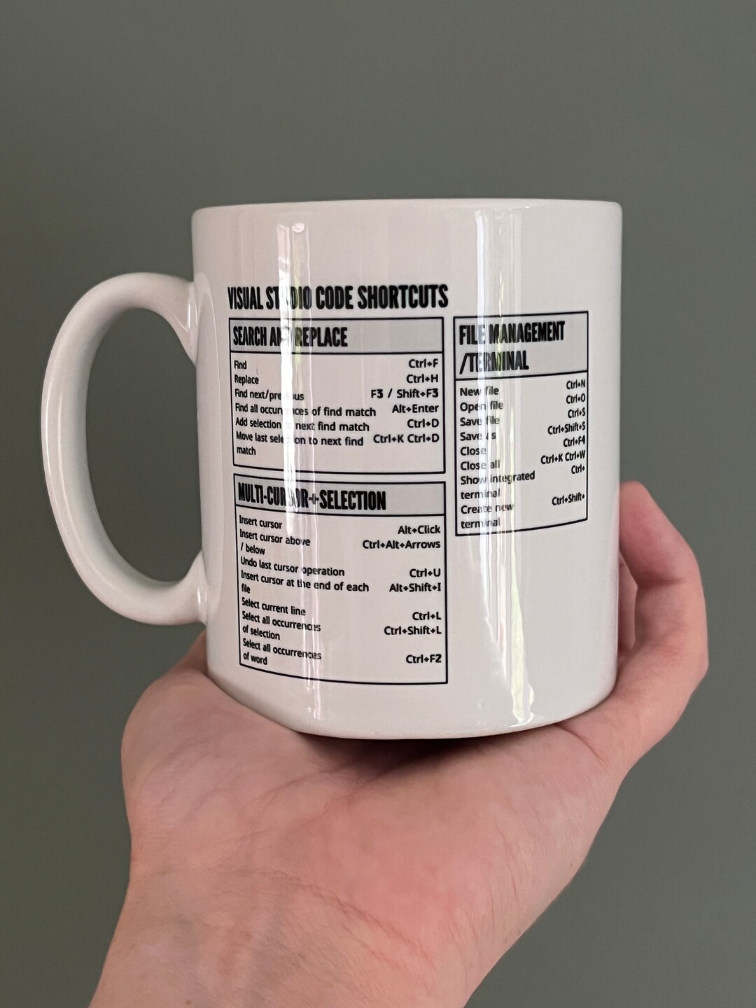 Visual Studio Shortcuts Mug | Visual Studio Cheat Sheet | Ceramic ...