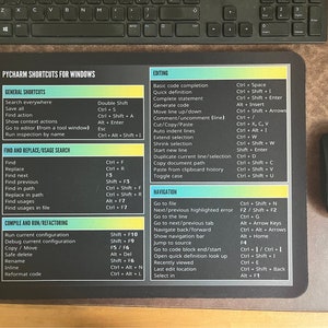 Pycharm Mouse Mat Large Windows | Pycharm Commands Mousepad | Pycharm ...