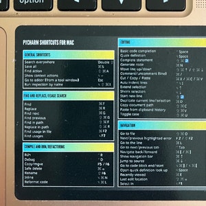 Pycharm Shortcuts Laptop Sticker for Mac | Pycharm Commands | Pycharm ...