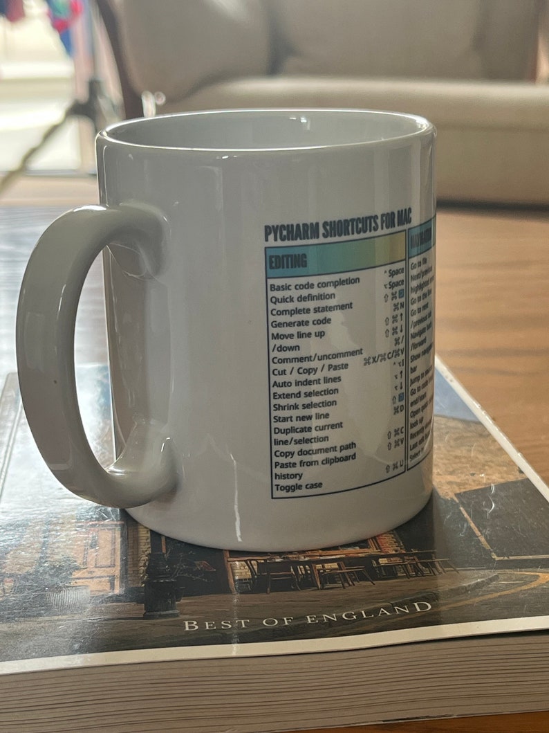 Pycharm Shortcut Mug for Mac | Pycharm Cheat Sheet | Ceramic ...