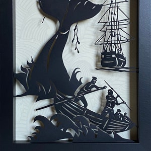 MOBY DICK Papercut in Shadow Box, Framed - Hand-cut Silhouette - Etsy