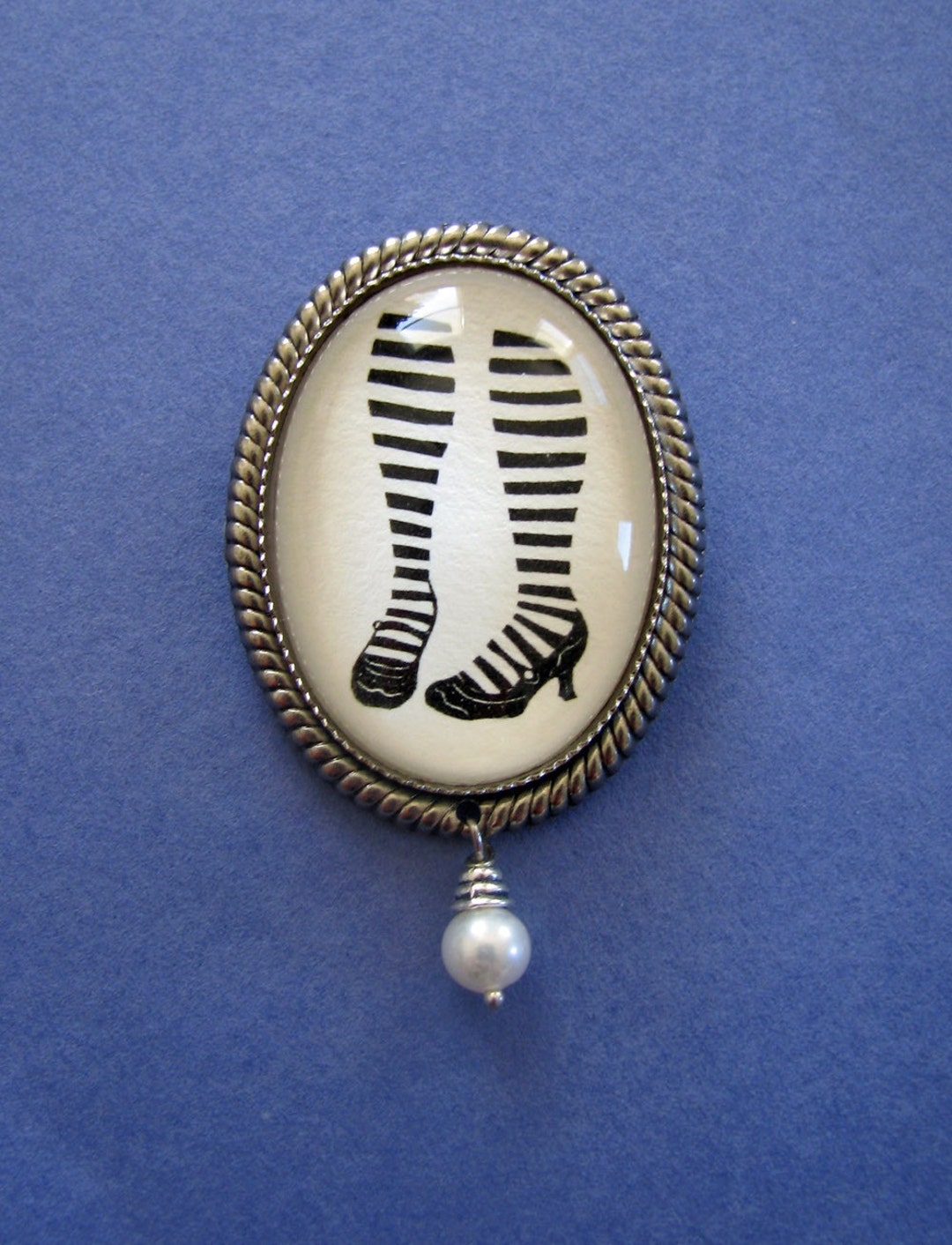 WAITING for the PHONE to RING Brooch - Silhouette Jewelry - Etsy