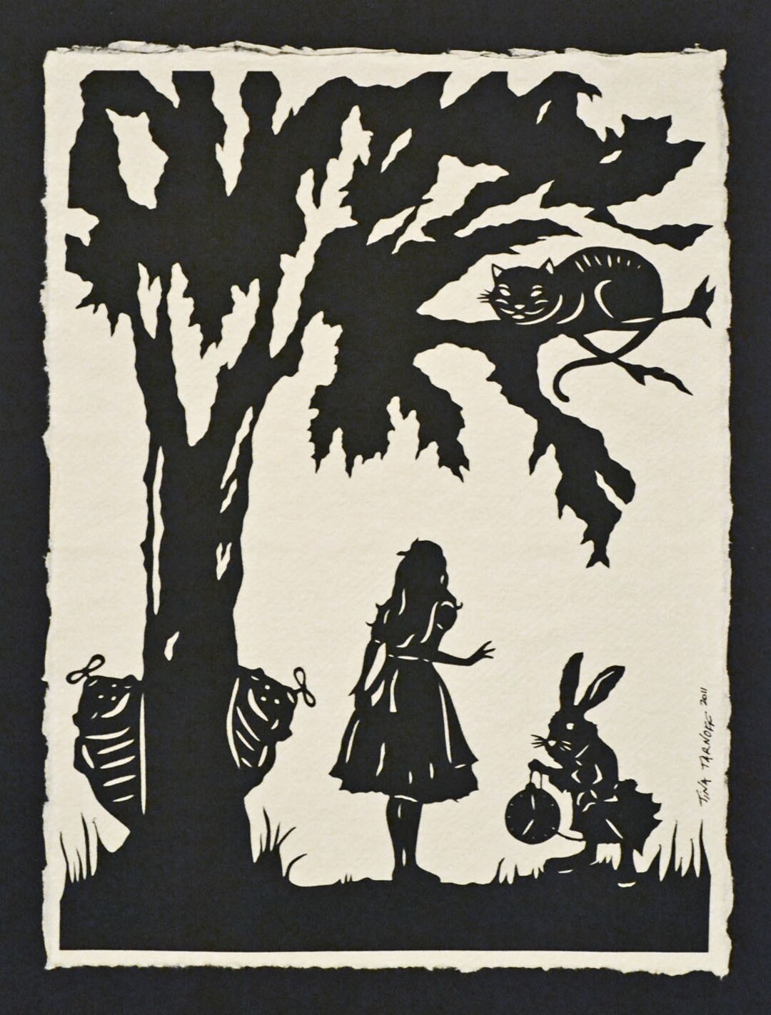 ALICE IN WONDERLAND Papercut - Hand-cut Silhouette - Etsy