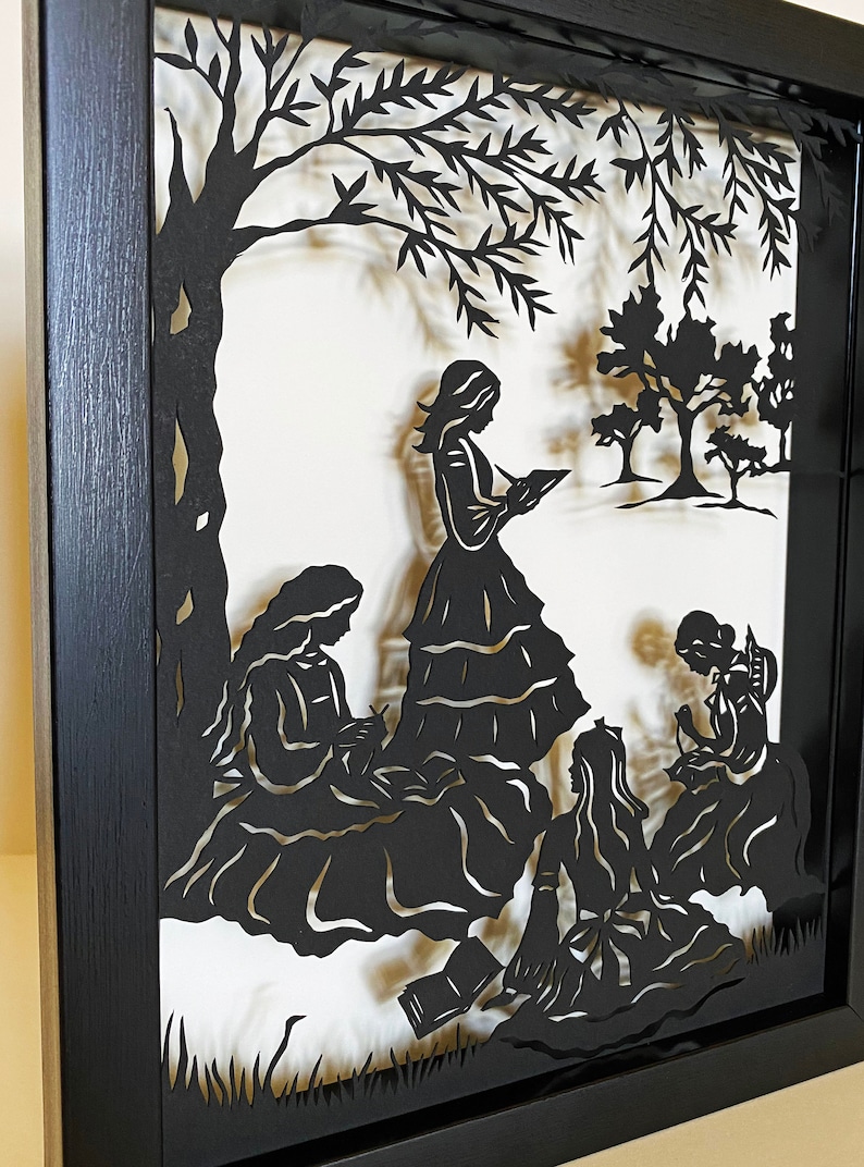 LITTLE WOMEN Papercut in Shadow Box Hand-cut Silhouette - Etsy