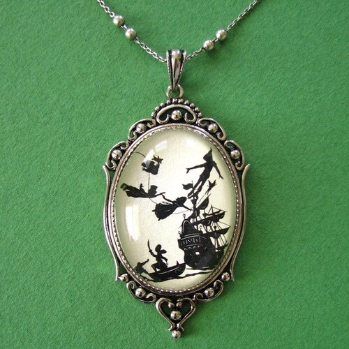 PETER PAN Necklace Pendant on Chain Silhouette Jewelry - Etsy