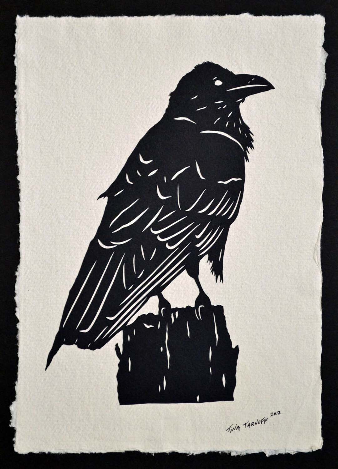 RAVEN Papercut - Hand-cut Silhouette - Etsy