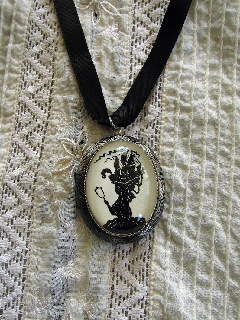 MARIE ANTOINETTE Locket Necklace - Locket Pendant on Ribbon ...