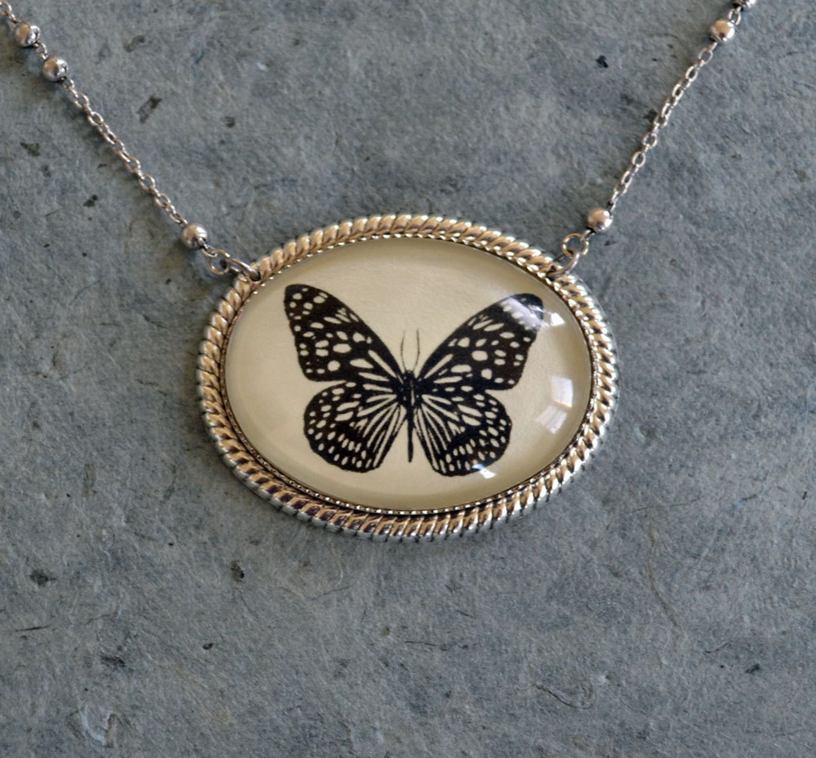BUTTERFLY Necklace, Pendant on Chain - Silhouette Jewelry - Etsy