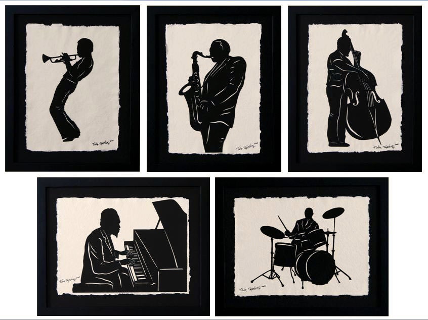 Jazz Musician Silhouette Cutouts