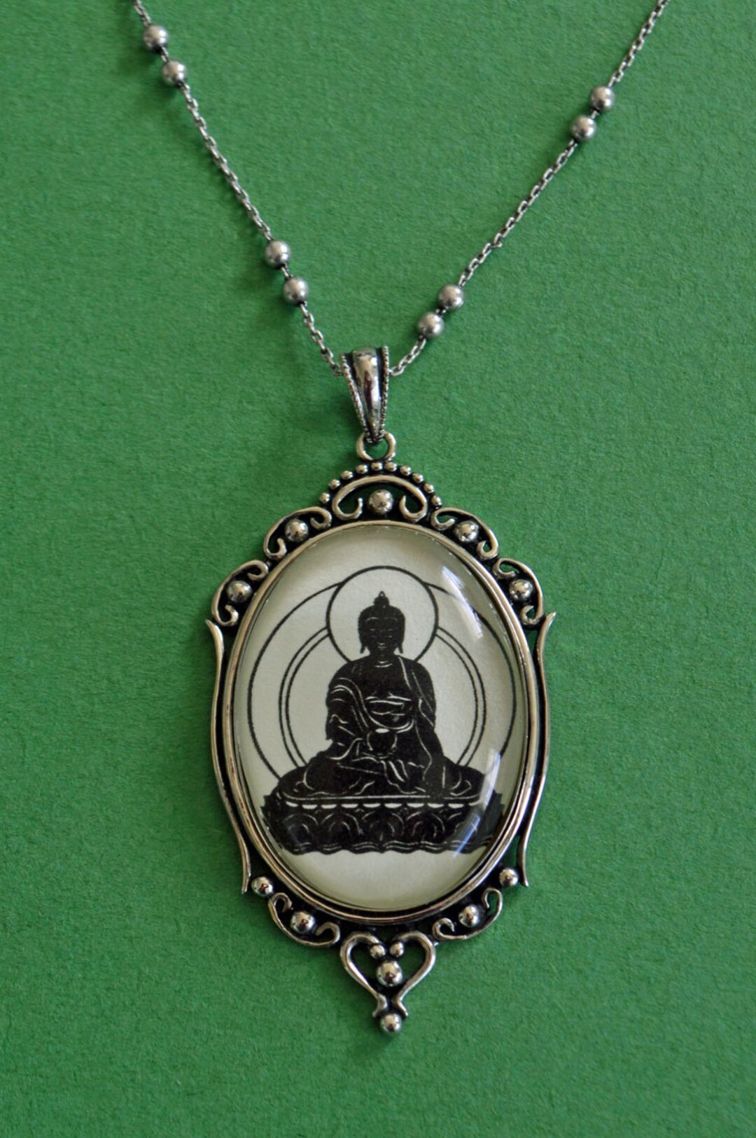 BUDDHA Necklace, Pendant on Chain - Silhouette Jewelry - Etsy