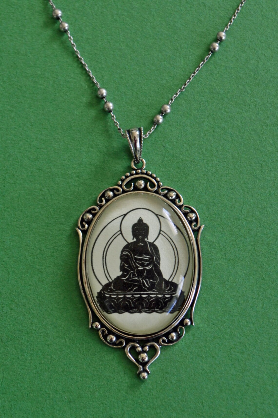 BUDDHA Necklace, Pendant on Chain - Silhouette Jewelry - Etsy