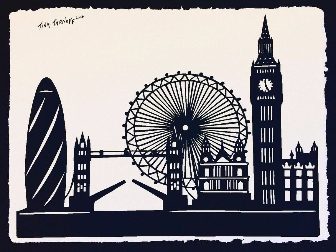 LONDON Papercut Hand-cut Silhouette - Etsy